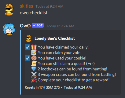 Daily Checklist - Reward System - Tatsu Labs